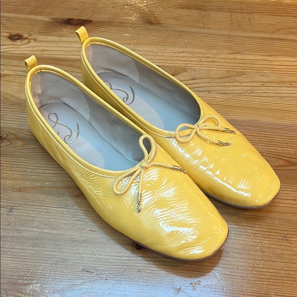 Sam Edelman | Shoes | Sam Edelman Yellow Leather Ballet Flats With ...